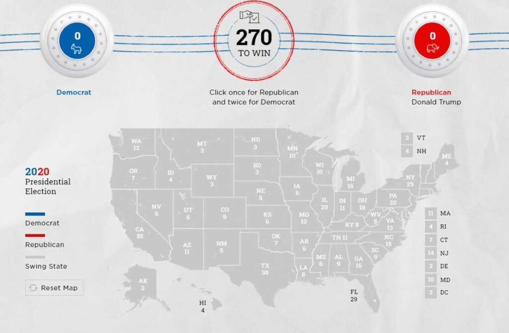 ELECTION 2020 | Test out the different electoral college scenarios with ...